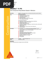SikaFlex 1A Product Data Sheet | PDF | Concrete | Water