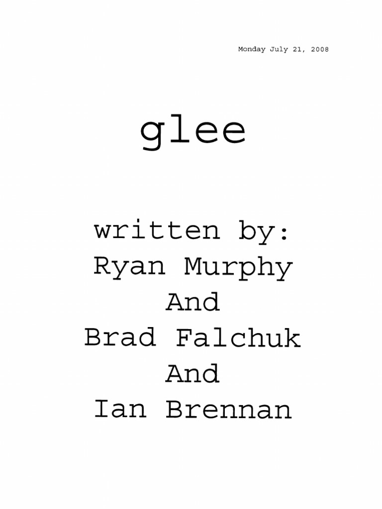 Script Glee 1x01 | PDF