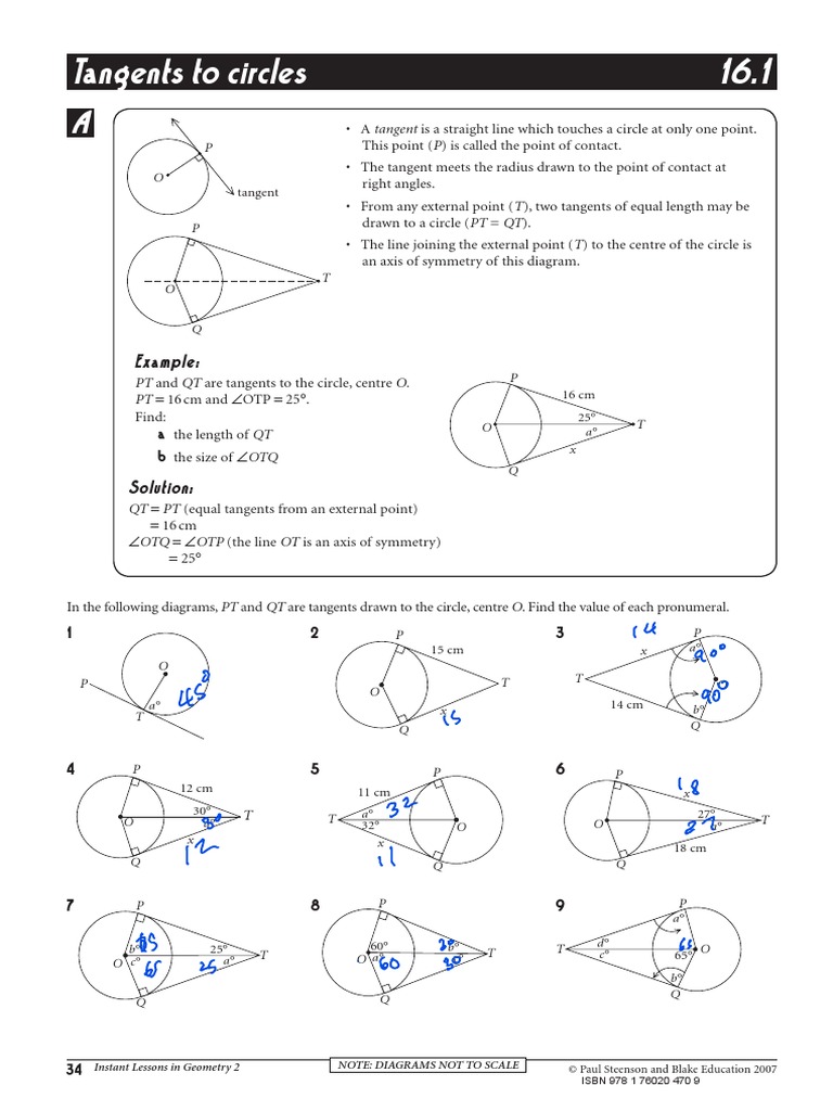 Geometry Tangent Introduction | PDF | Circle | Tangent