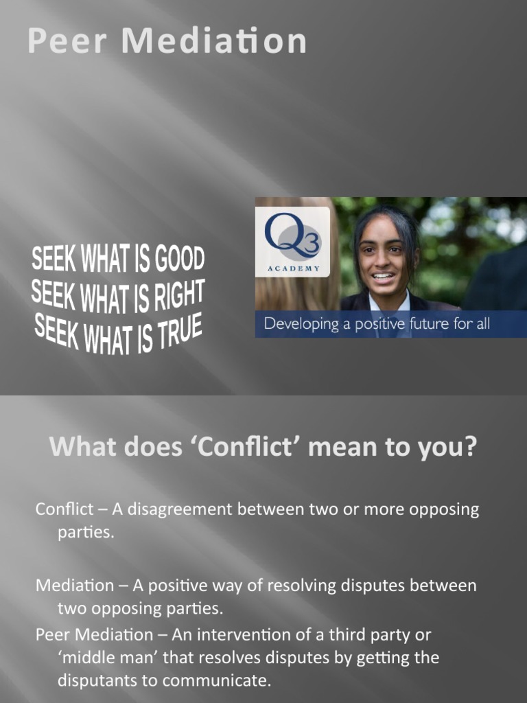 Peer Mediation: Enhancing School Culture | PDF | Career & Growth ...