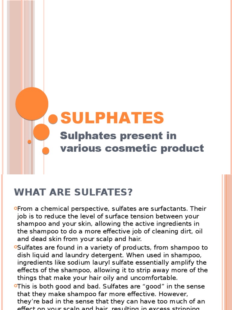 Sulphates: Sulphates Present in Various Cosmetic Product | PDF ...