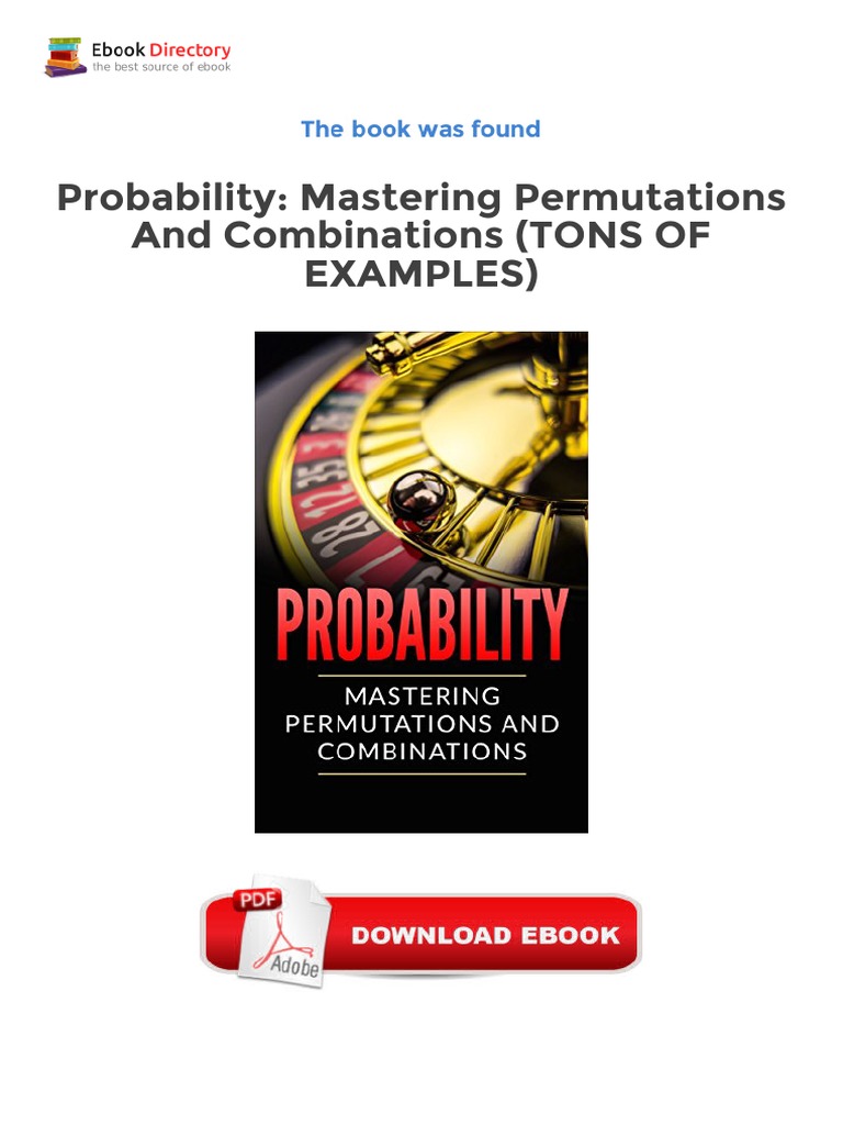 (PDF) Probability Mastering Permutations and Combinations Tons of ...