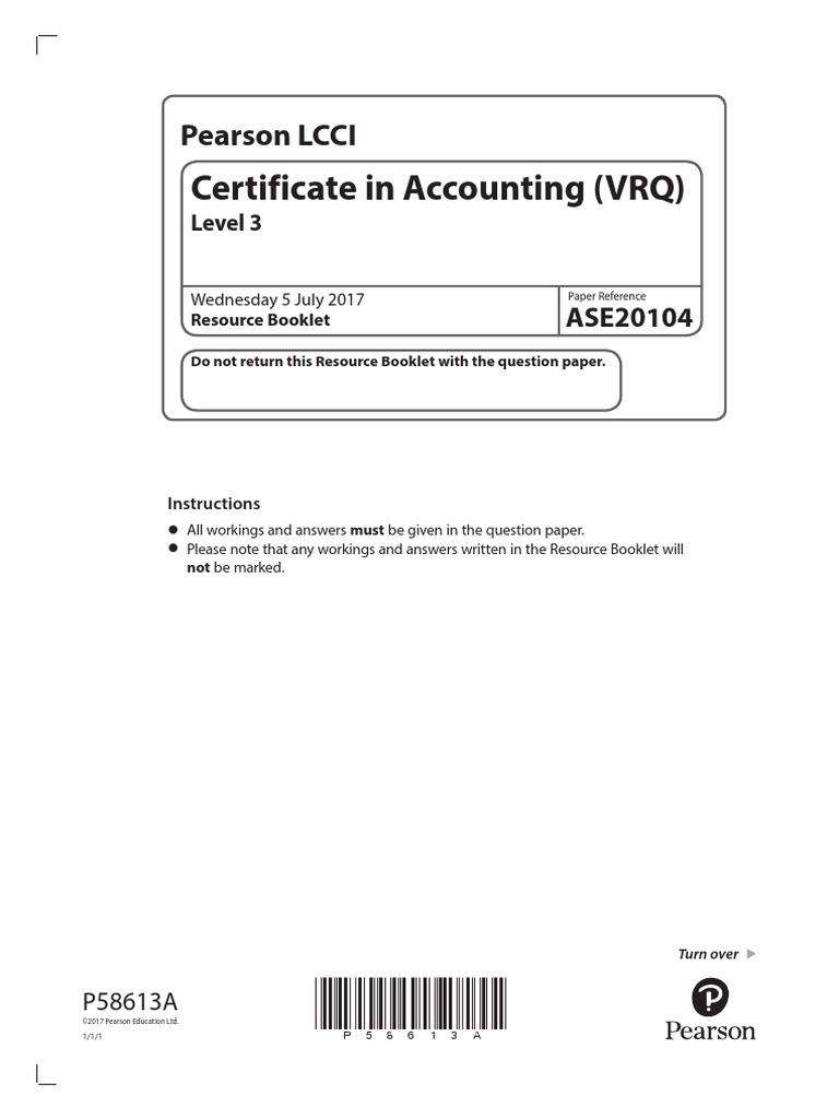 LCCI Level 3 Certificate in Accounting ASE20104 ASE20104 Sam Jul-2017 ...