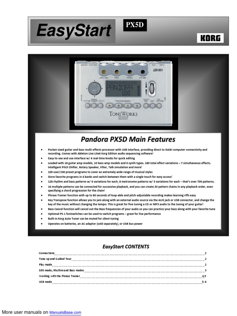 Korg Pandora Px5d | PDF | Installation (Computer Programs) | Device Driver