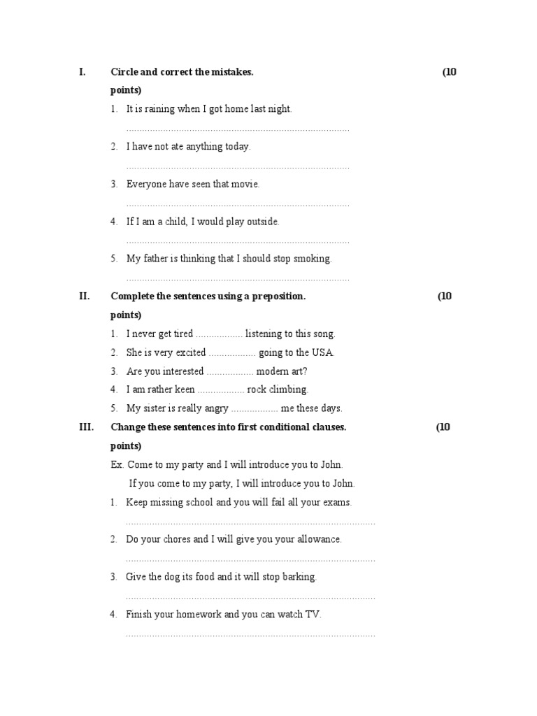 Circle and Correct The Mistakes | PDF | Linguistic Typology | Language ...