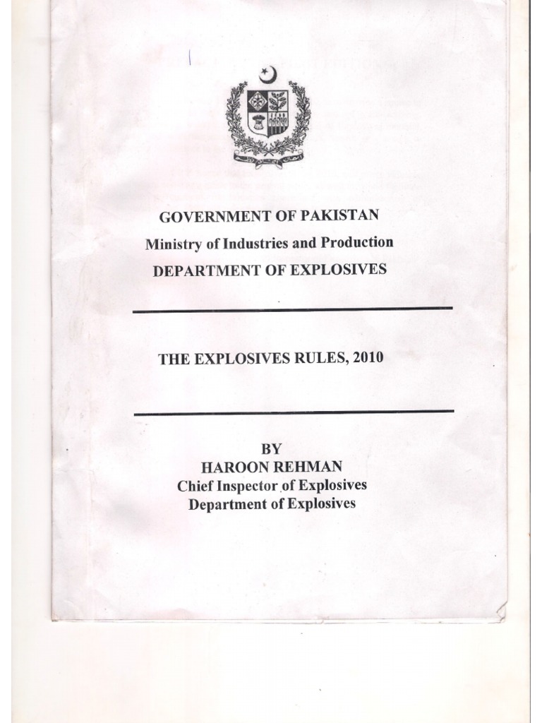 Explosives Rules PDF | PDF