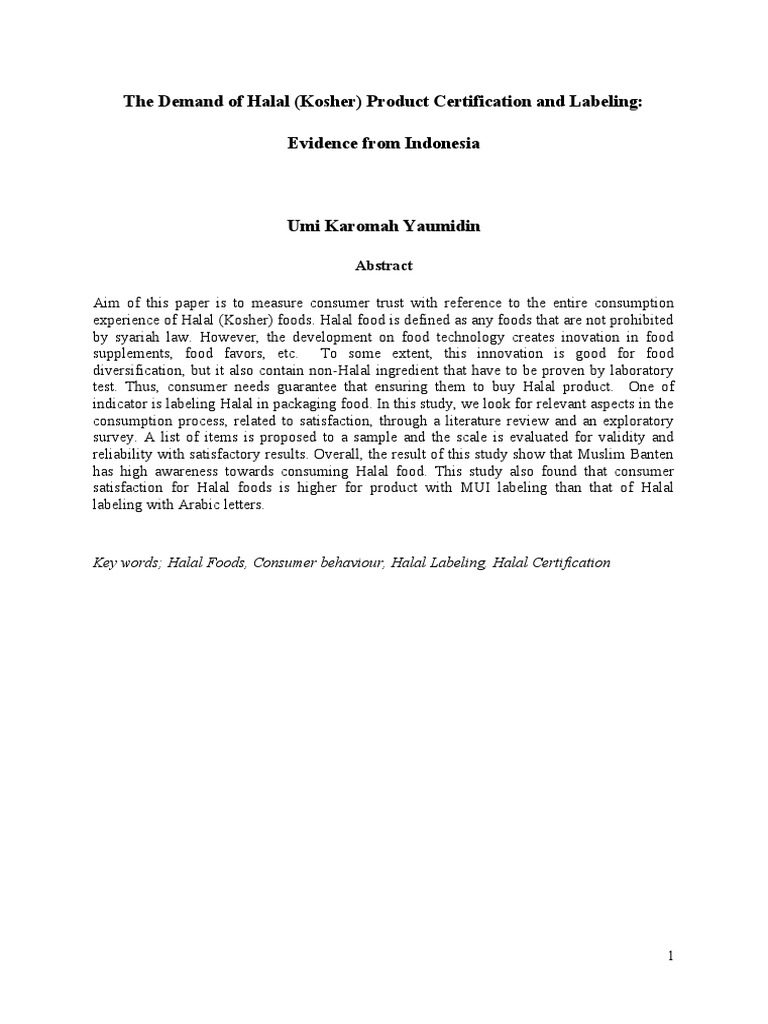 Full Paper-Etic Repaired) (Repaired) 1 | PDF | Foods | Islamic Ethics