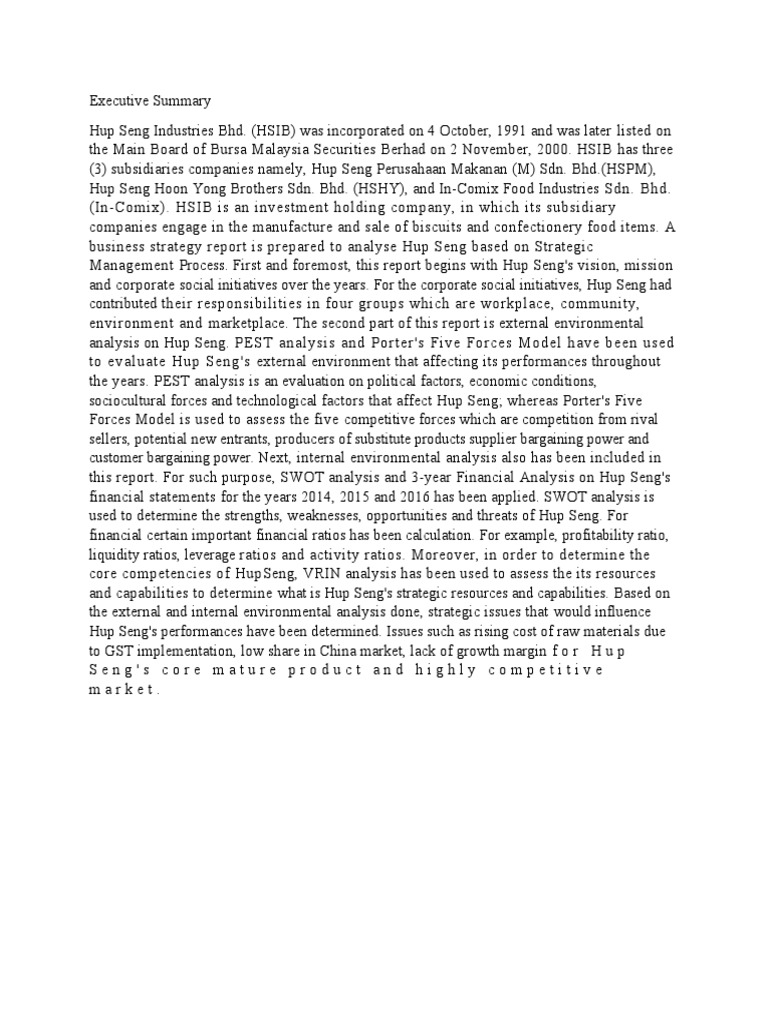 Executive Summary SM | PDF | Swot Analysis | Business