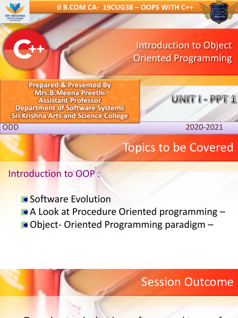 Lecture 1 - Introduction To Oop | PDF | Object Oriented Programming ...
