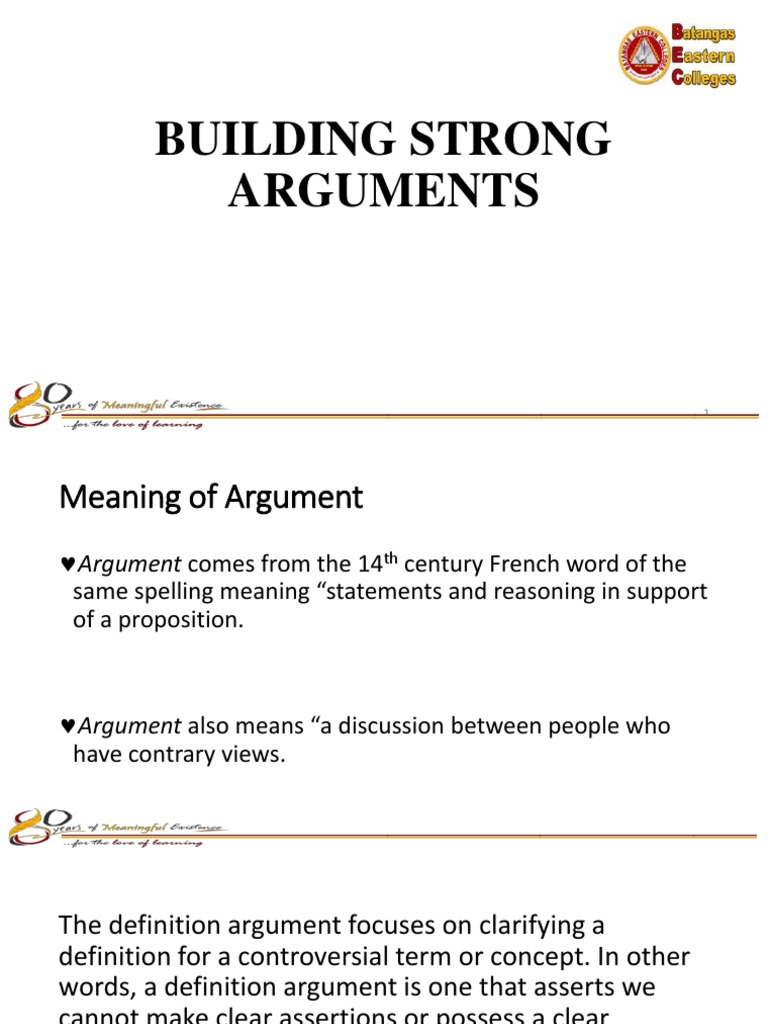 Building Strong Arguments | PDF | Argument | Inference