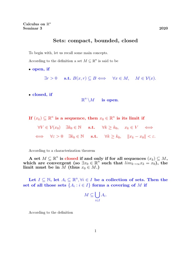 Calculus on Compact Sets in Rn | PDF | Compact Space | Continuous Function