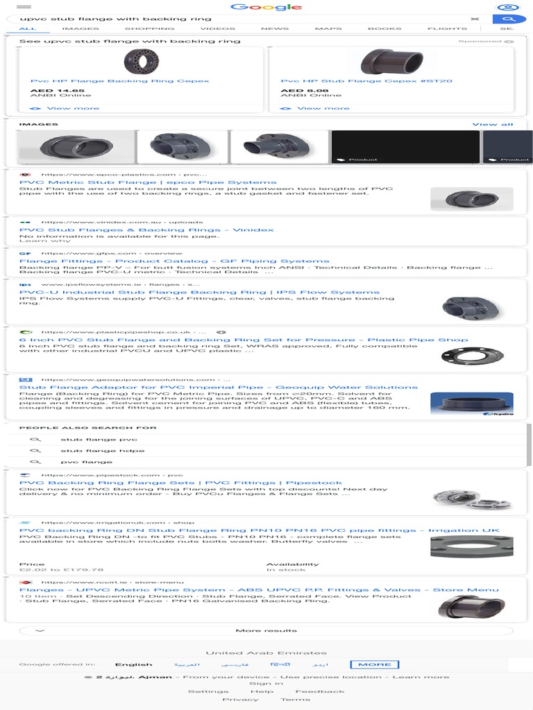 Upvc Stub Flange With Backing Ring - Google Search | PDF | Pipe (Fluid ...