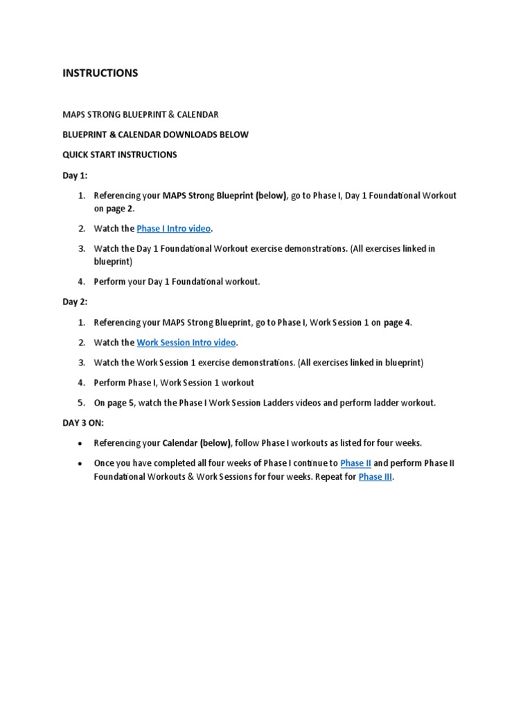 Instructions: Blueprint & Calendar Downloads Below Quick Start ...