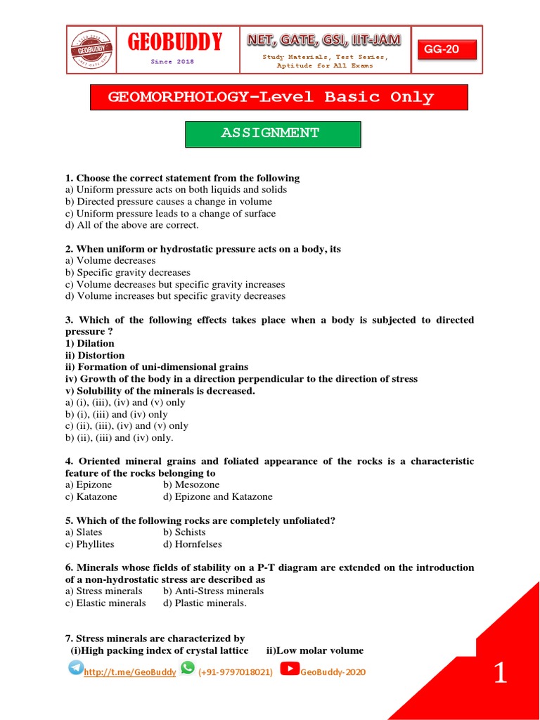 Geobuddy: GEOMORPHOLOGY-Level Basic Only | PDF | Rock (Geology) | Minerals
