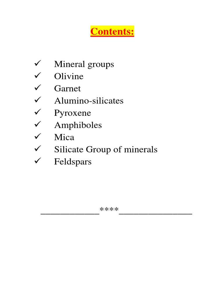 Important Mineral Groups Pdf Pdf Minerals Rock Geology