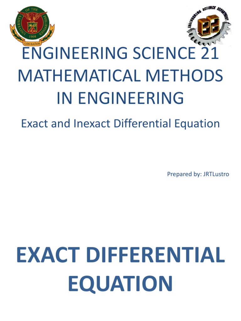 Exact and Inexact Differential Equation | PDF | Equations | Derivative