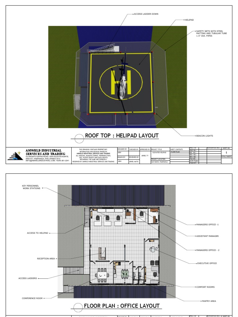Roof Top: Helipad Layout: Amweld Industrial Services and Trading 1 ...