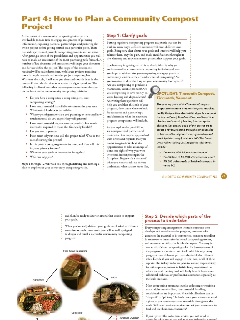 Part 4: How To Plan A Community Compost Project: Step 1: Clarify Goals | PDF | Compost | Scrap