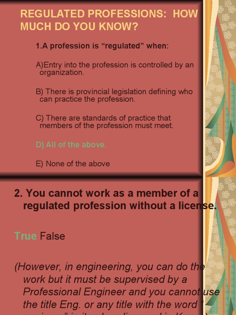 Facts About The Profession | PDF