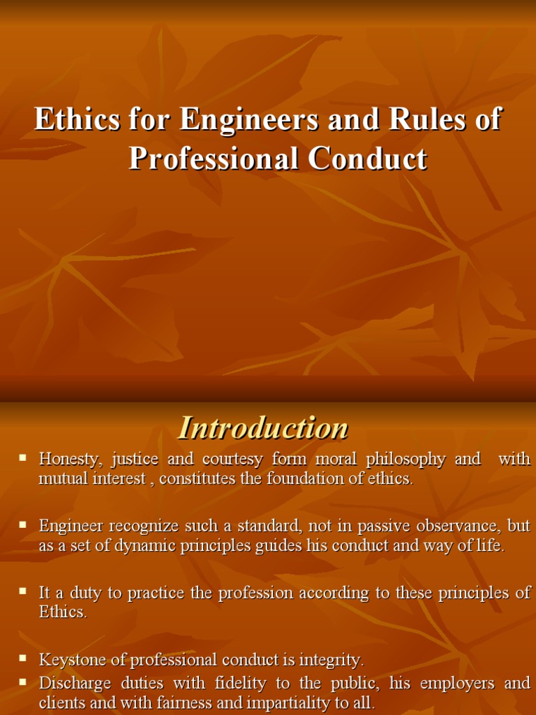 Final Code of Ethics Presentation | PDF | Engineer | Employment