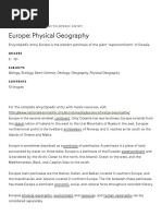 Physical Features of Europe | PDF | Europe | Mediterranean Sea