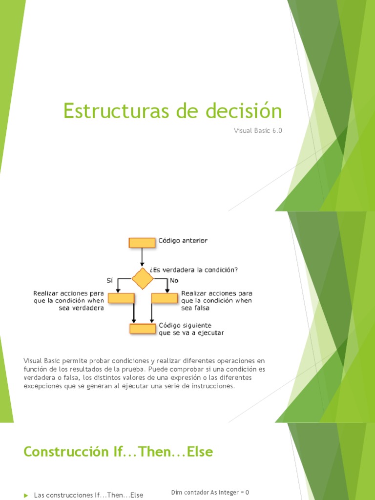 Estructuras de decisión en Visual Basic | PDF | Básico | Ciencias de la Computación
