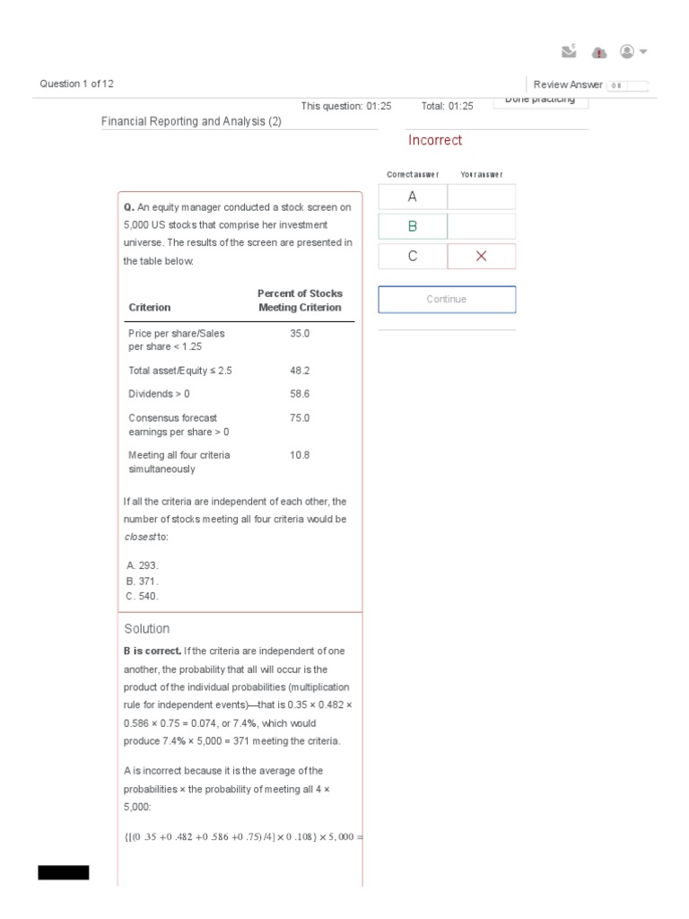 1-12 Financial Reporting and Analysis PDF | PDF | Stocks | Equity (Finance)