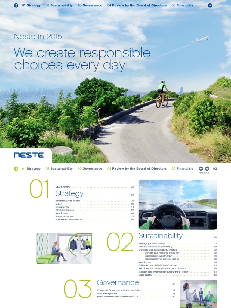 Neste in 2015 Final PDF | PDF | Sustainability | Economies
