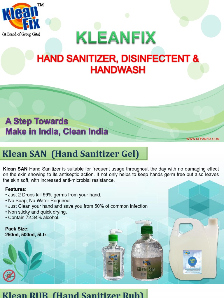 Kleanfix - Germ Control Brochure | PDF | Disinfectant | Hand Washing
