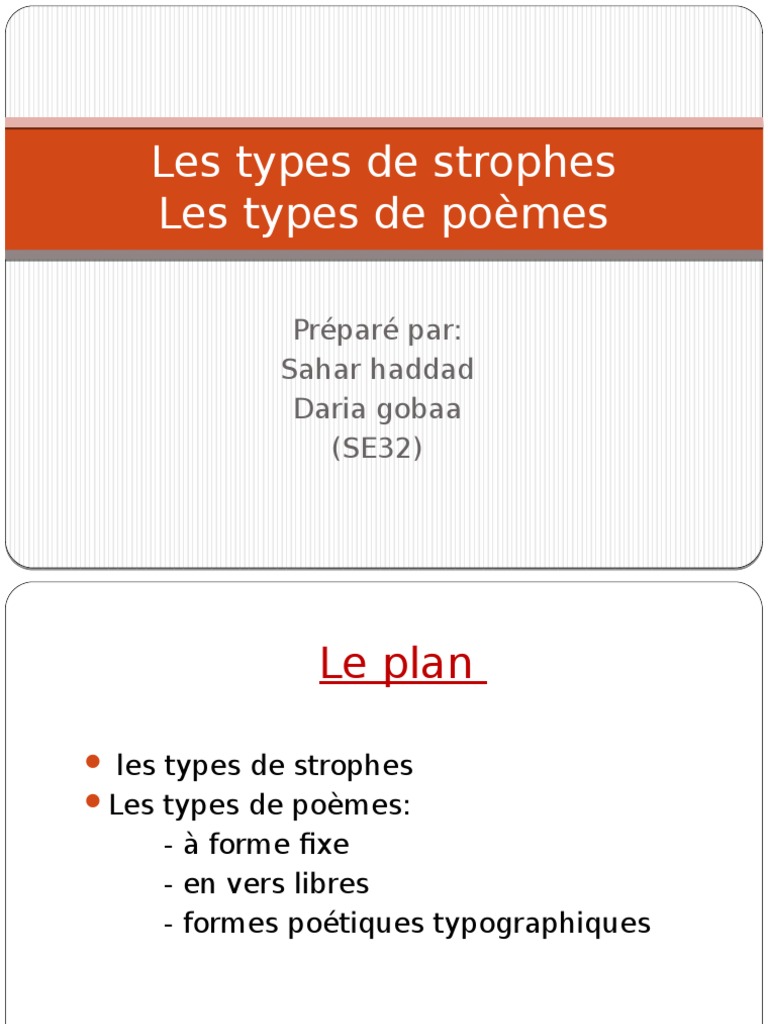 Les Types de Strophes Et de Poemes | PDF | Sonnets | Forme poétique