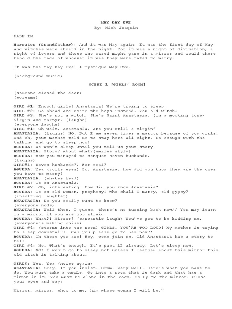 May Day Eve Script | PDF