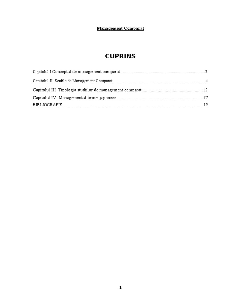 Management-Comparat 1 | PDF