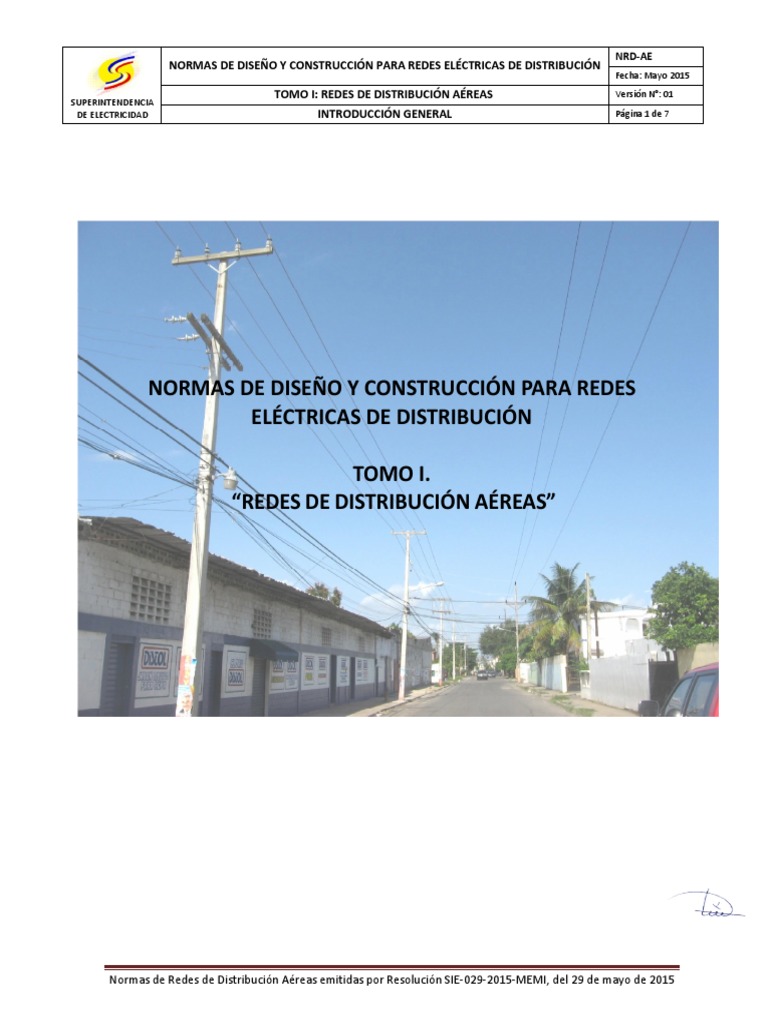V-1. Normas de Diseño y Construccion para Redes Electricas de Distribucion Areas-10-233 PDF ...