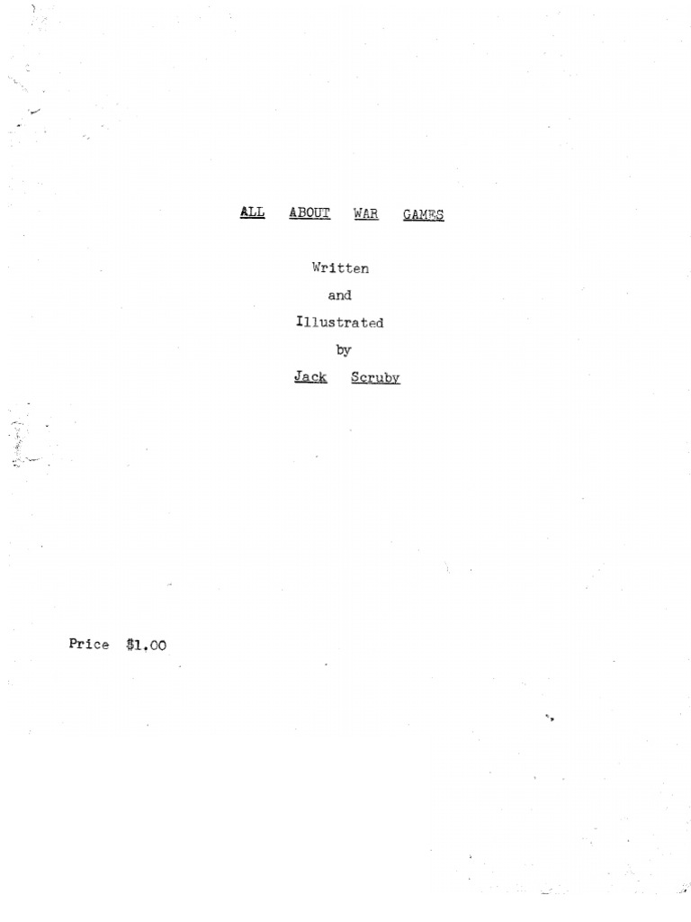All About War Games by Jack Scruby | PDF | History