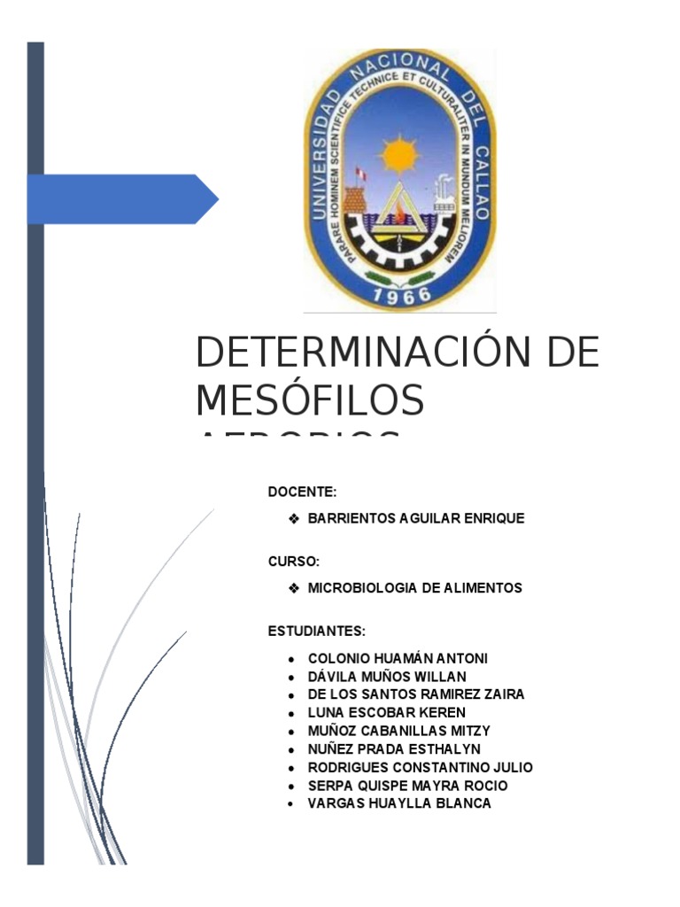 INTRODUCCIÓN Mesófilos | PDF | Unidad de formación de Colonia ...