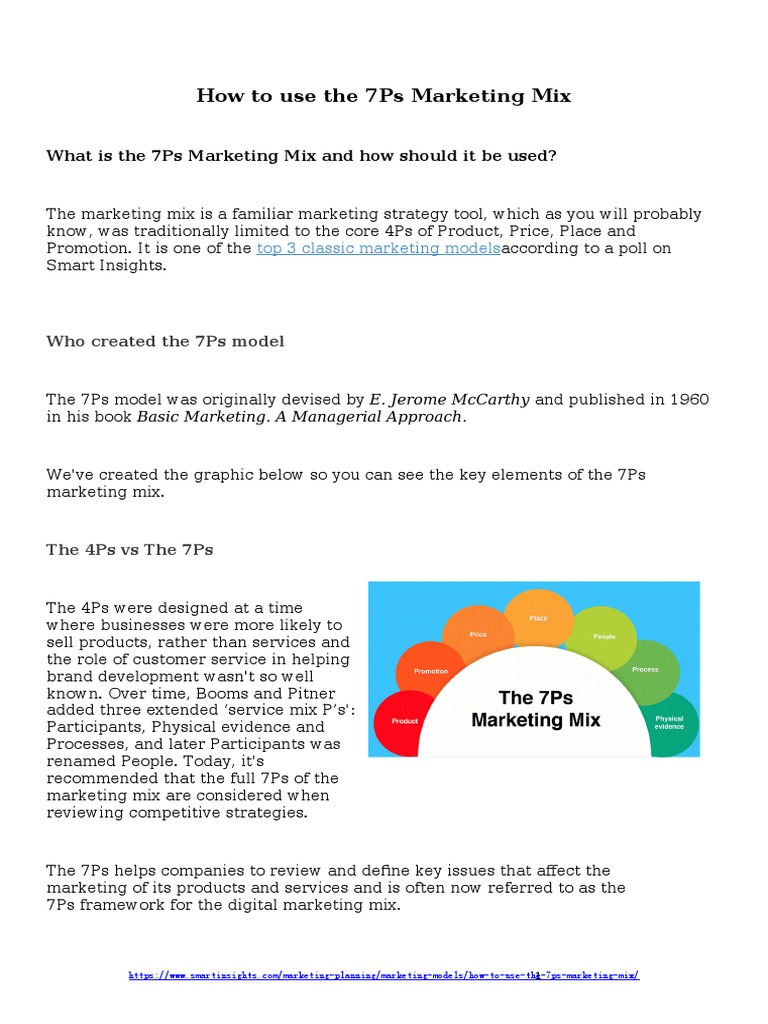 How To Use The 7Ps Marketing Mix | PDF | Digital Marketing | Marketing