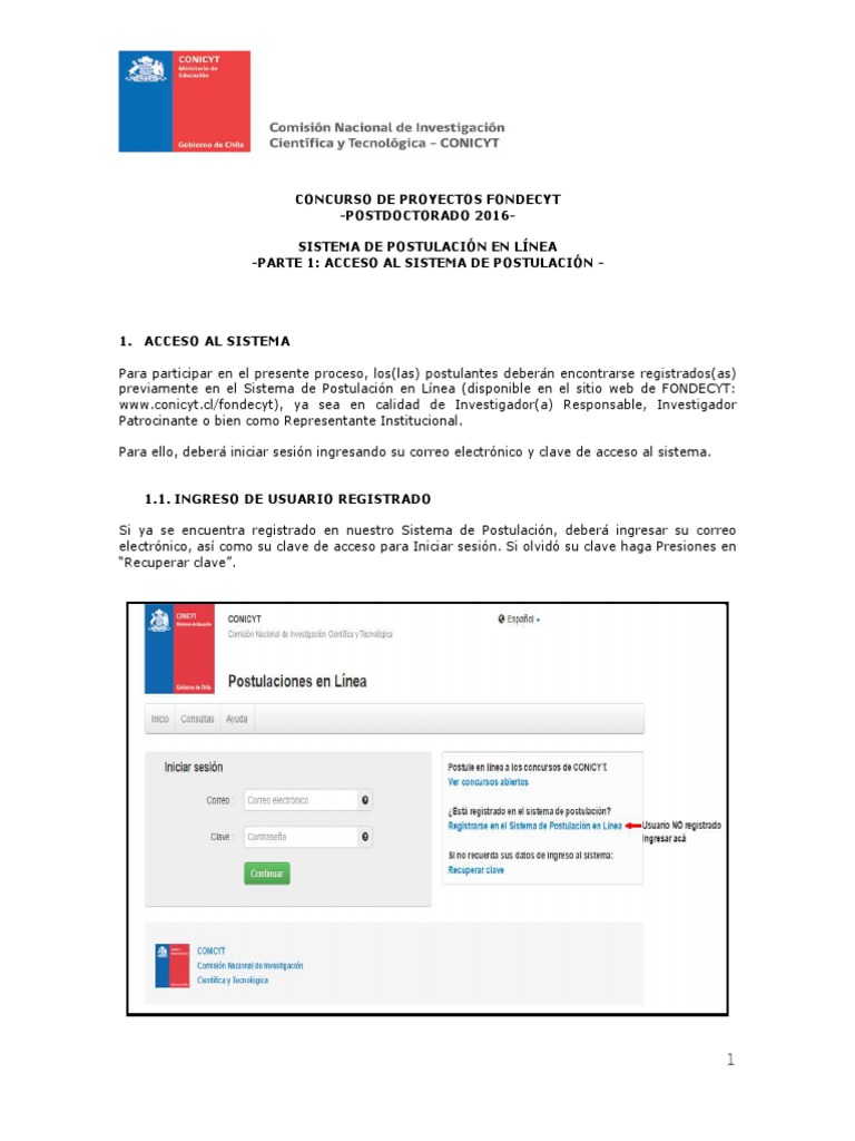 1-Acceso Al Sistema de Postulaci N | PDF | Internet | Software