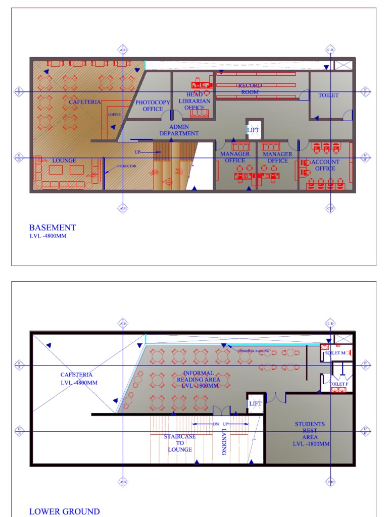 Nid Library Plans, Sections Elevation | PDF | Buildings And Structures ...