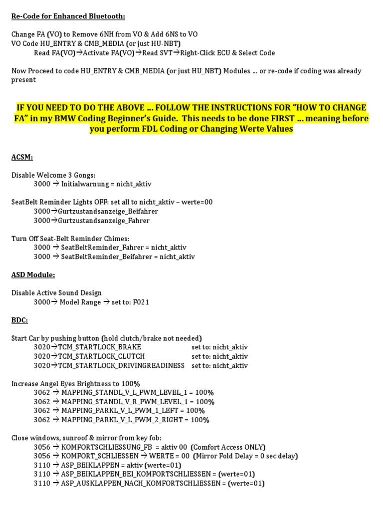 Mini F56 Coding Guide and Instructions | PDF | Motor Vehicle | Vehicles
