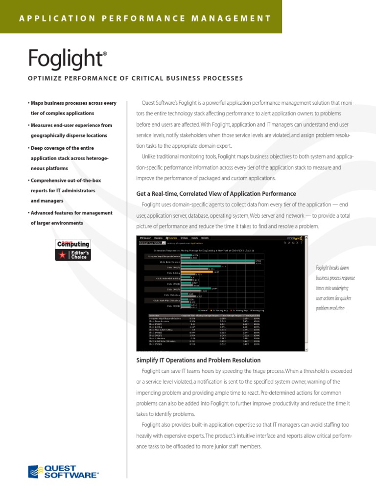Foglight: Applicationperformance Management | PDF | Databases ...