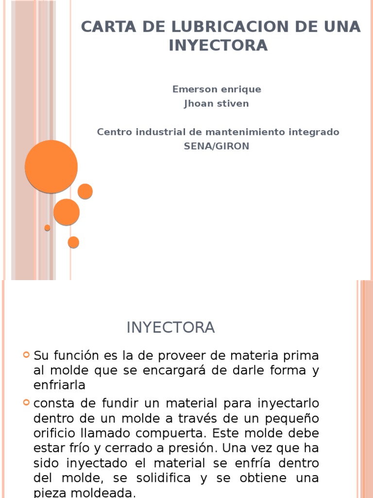 Carta de Lubricacion de Una Inyectora | PDF