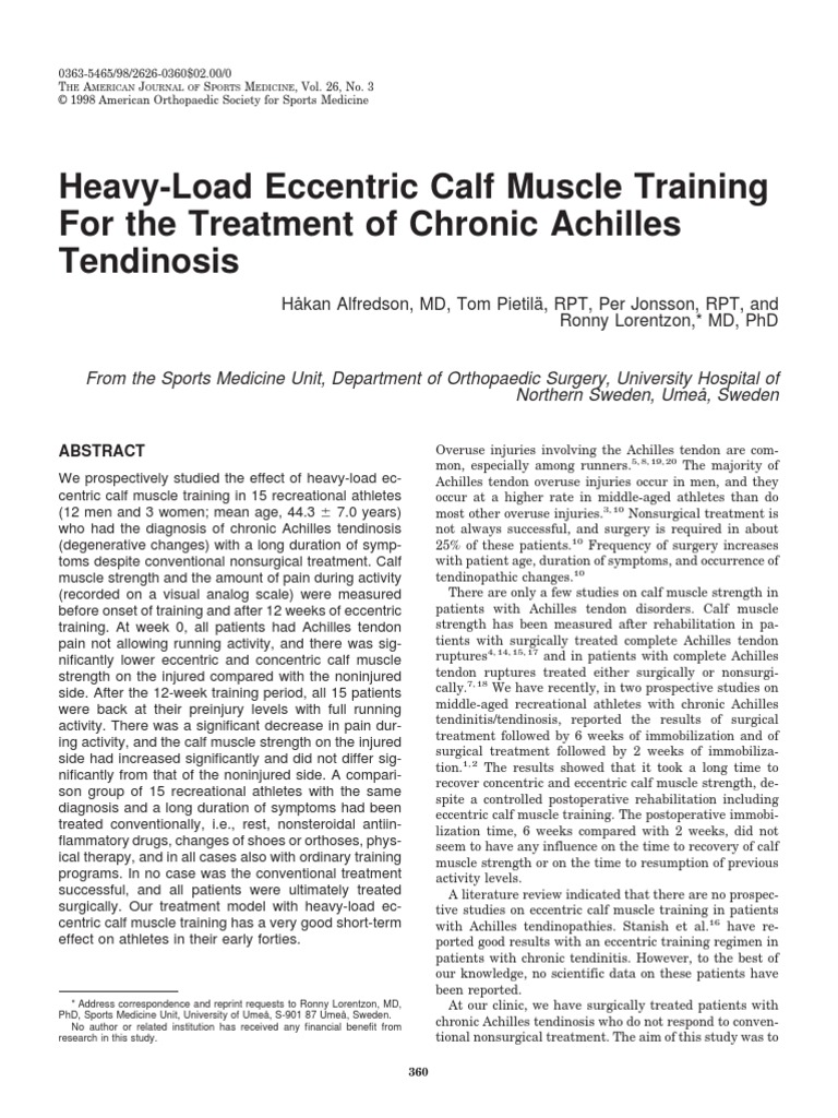 Alfredson Achilles | PDF | Running | Muscle Contraction