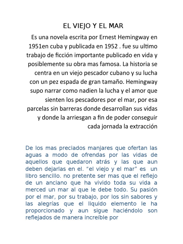 El Viejo y El Mar | PDF