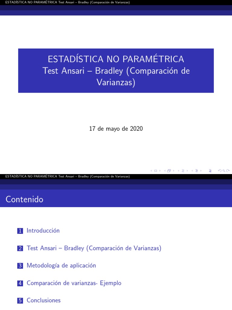 Test Ansari Bradley Comparaci N de Varianzas | PDF | Metodología ...