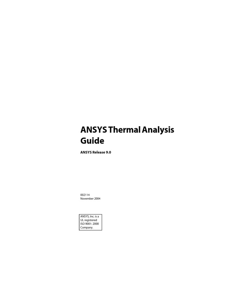 ANSYS Thermal Analysis Guide PDF | PDF | Heat Transfer | Steady State