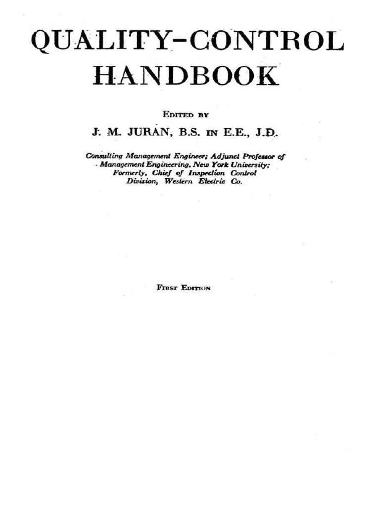 Jurans Quality Handbook - 1951 | PDF