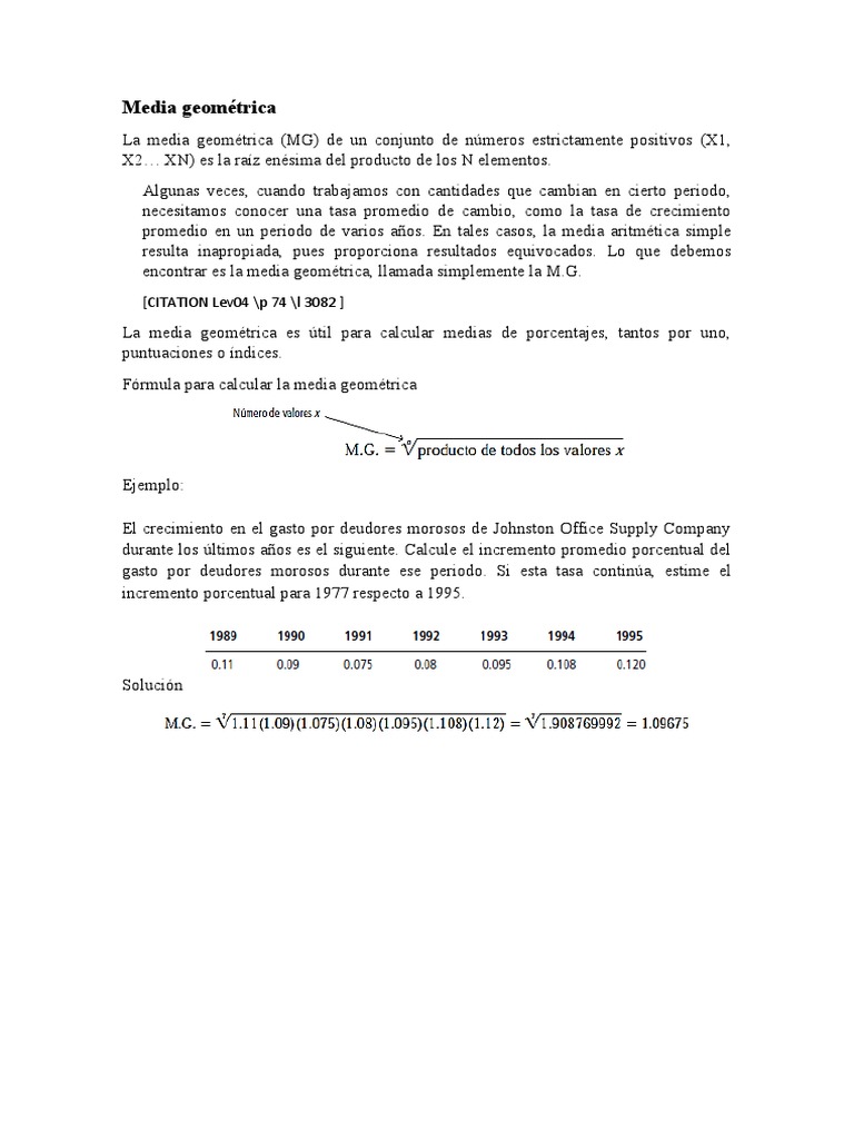 Media Geometrica | PDF | Economias | Enseñanza de matemática