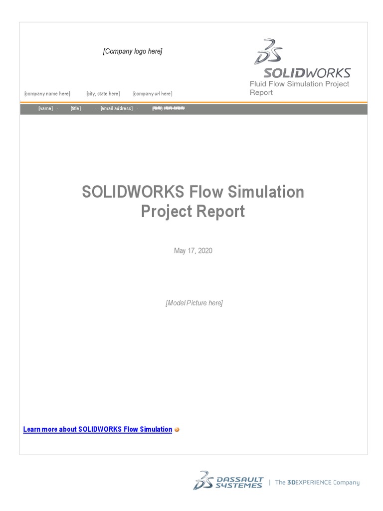 SOLIDWORKS Flow Simulation Project Report: (Company Logo Here ...