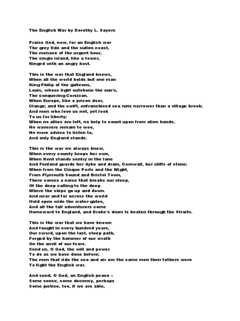 The English War - Sayers | PDF