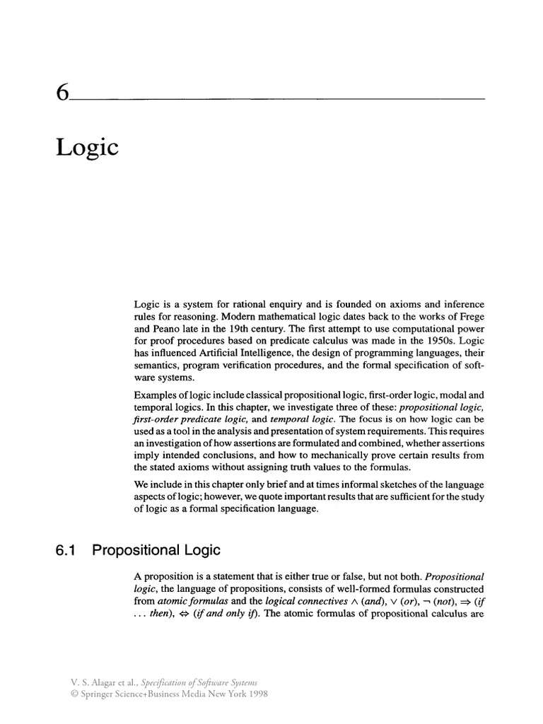 6.1 Propositional Logic | PDF | Interpretation (Logic) | Logic